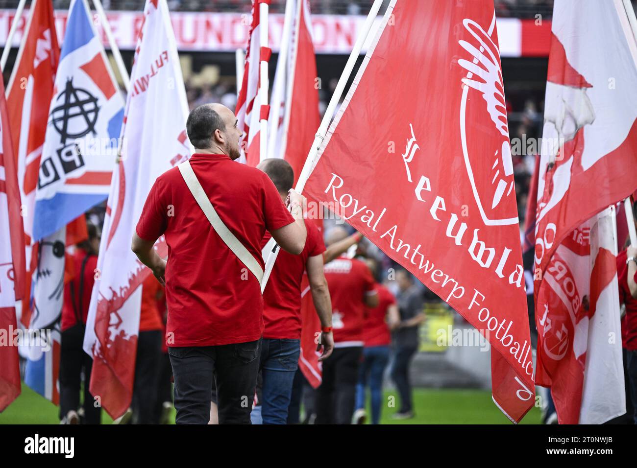 Antwerp, Belgium. 08th Oct, 2023. Antwerp's supporter pictured before a ...