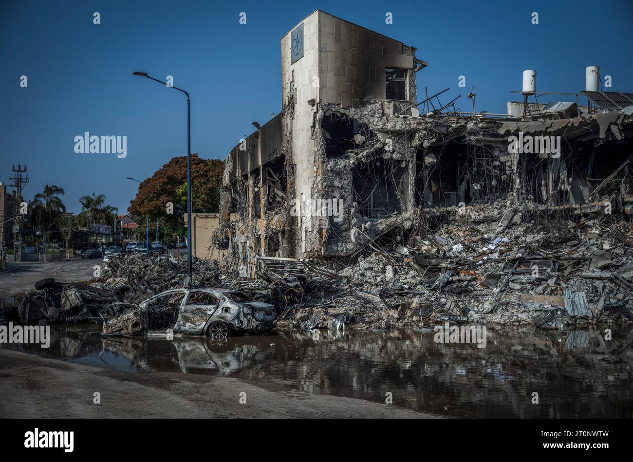 08 November 2023, Israel, Sderot: A general view of destruction after ...