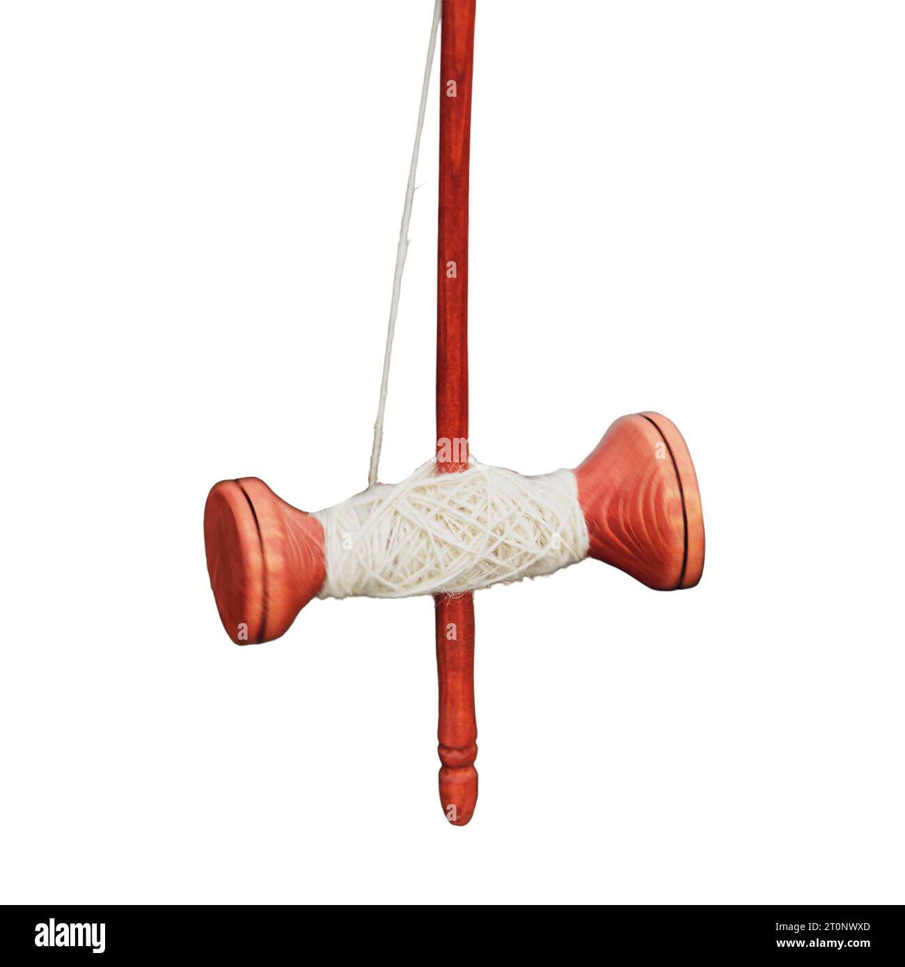 The vintage wooden spindle is a valuable tool for hand spinning and ...