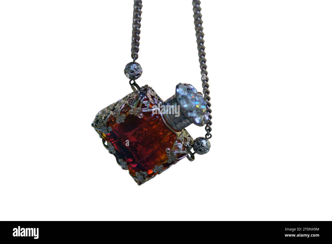 Cosmetic retro perfume bottle, isolated on white background. Old ...