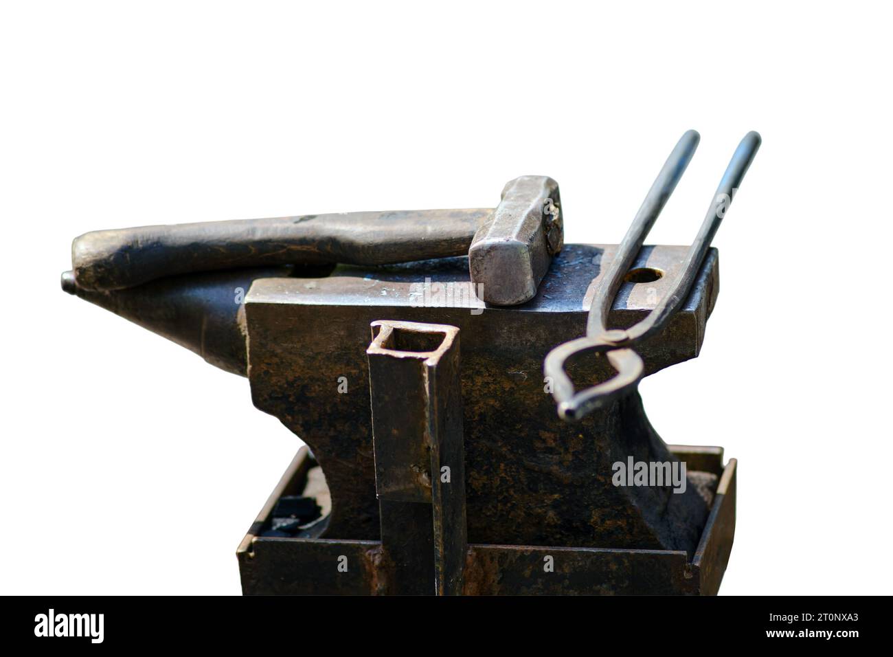 Hammer and tools for forging metal by a blacksmith, isolated on white ...