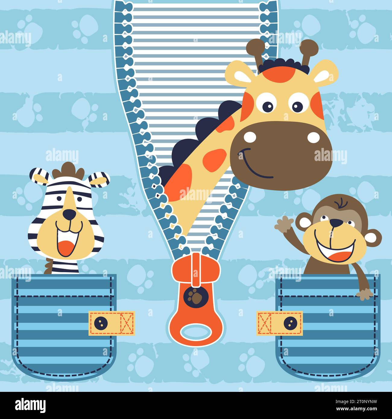 Funny Zebra And Giraffe