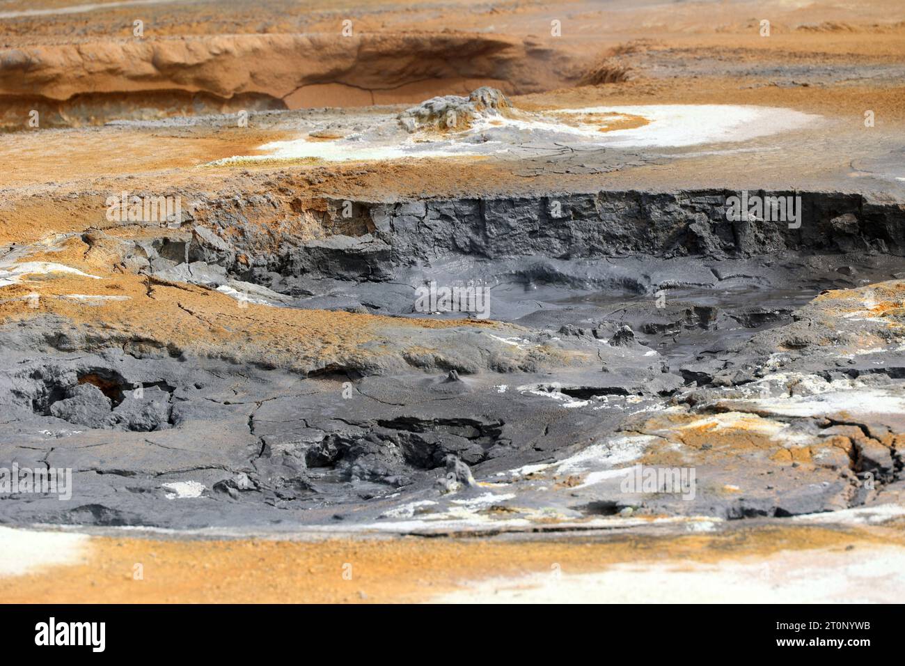 Mud springs and solfatars in the colorful high-temperature area of ...