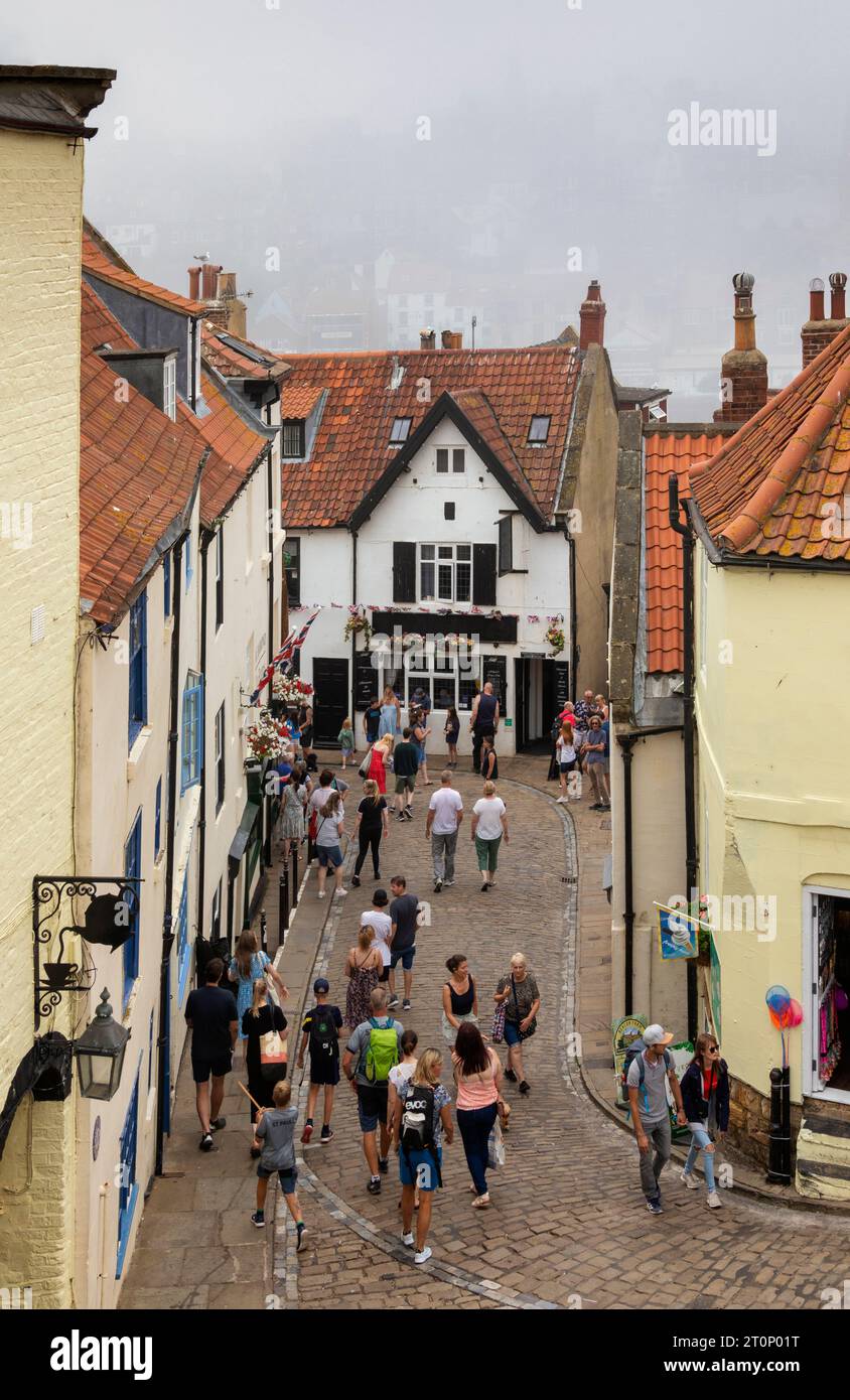 Whitby is a seaside town in Yorkshire, northern England, split by the ...