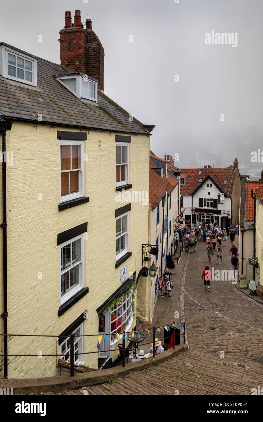 Whitby is a seaside town in Yorkshire, northern England, split by the ...