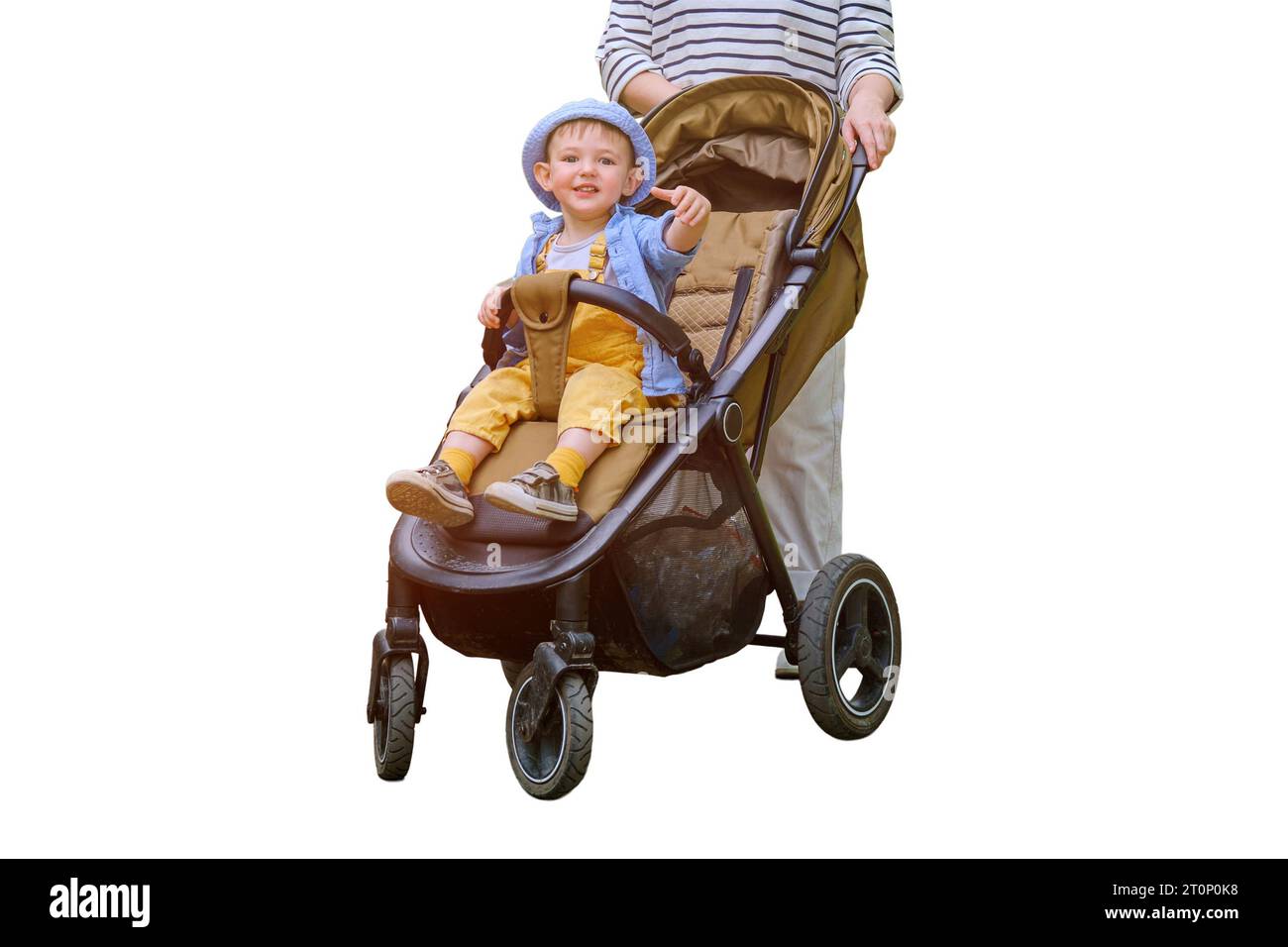 The woman and her baby son are enjoying the warm summer breeze while ...