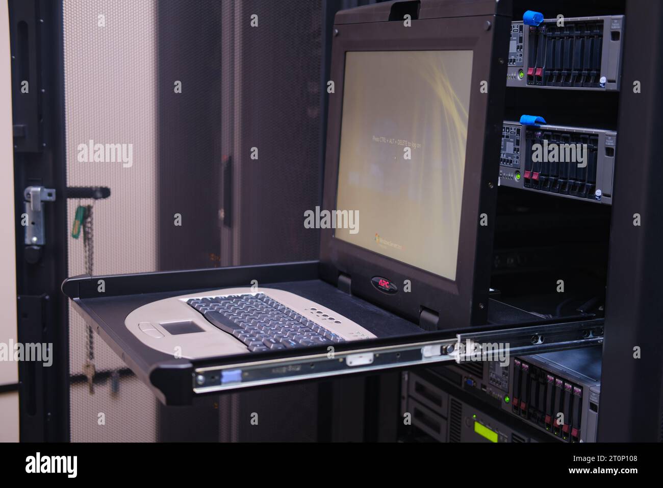 The server room's console panel allows for efficient management of the ...