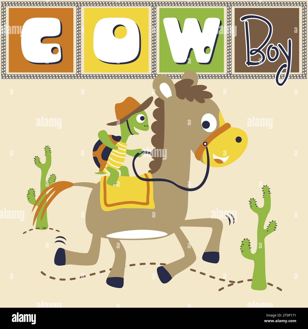 funny turtle riding horse, vector cartoon illustration Stock Vector ...
