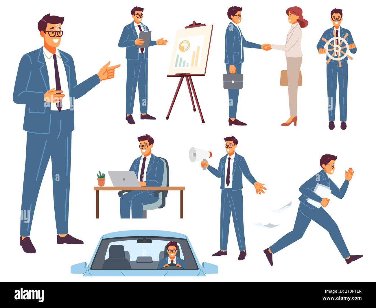 Office worker driving Cut Out Stock Images & Pictures - Alamy