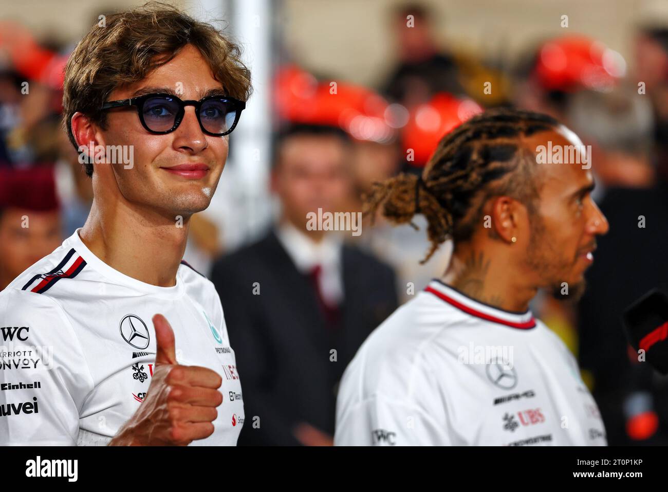 Doha, Qatar. 08th Oct, 2023. George Russell (GBR) Mercedes AMG F1 and ...
