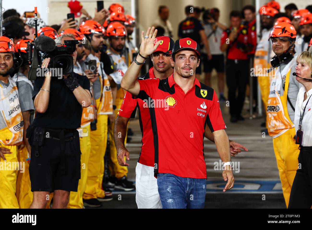 Doha, Qatar. 08th Oct, 2023. Charles Leclerc (MON) Ferrari and Carlos ...