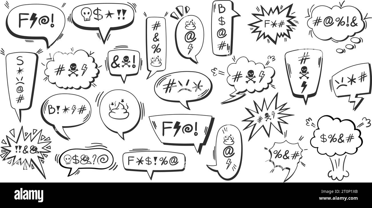 Swear Speech Bubble Censored Text In Dialogue Chat Box Comics Style