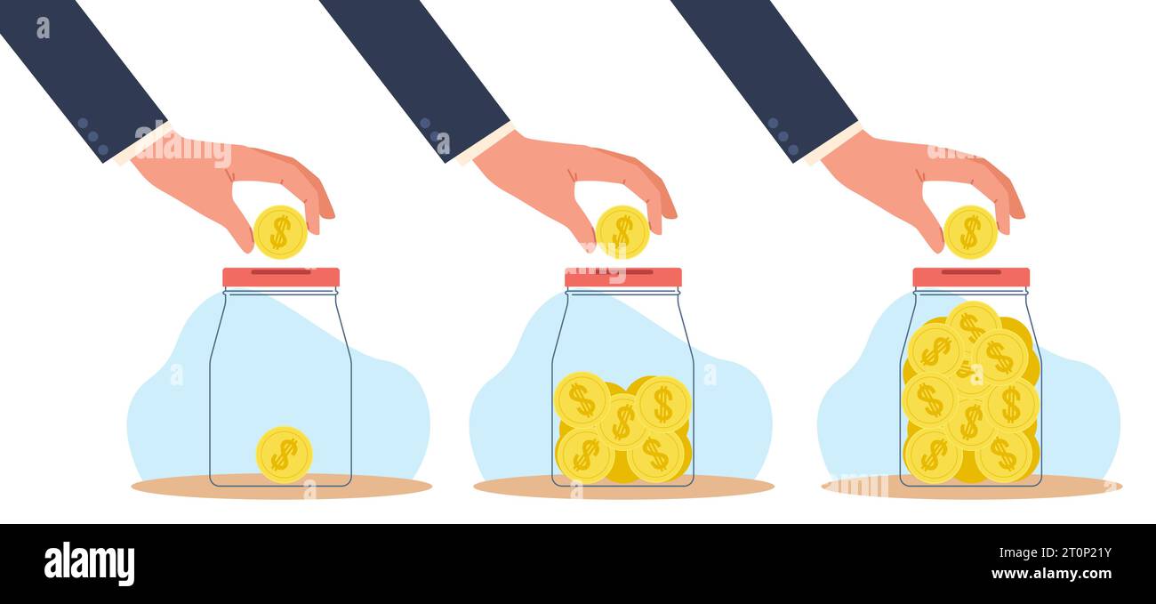 Money jar cartoon hi-res stock photography and images - Alamy