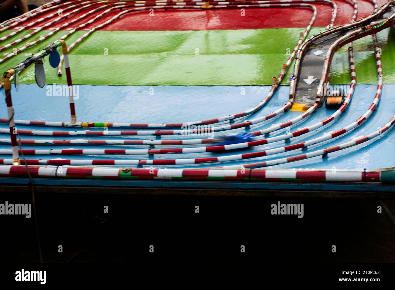 Model racetrack racecourse or racing circuit motorsports and toy car ...