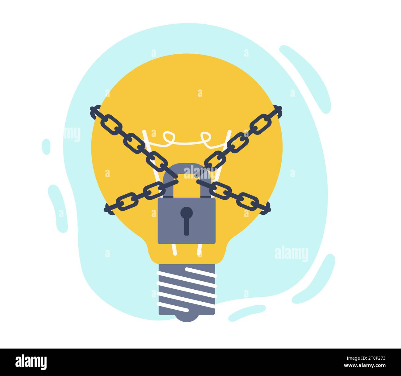 Intellectual property protection, light bulb icon as symbol of idea is ...
