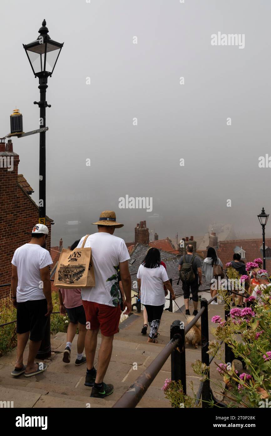 Whitby is a seaside town in Yorkshire, northern England, split by the ...