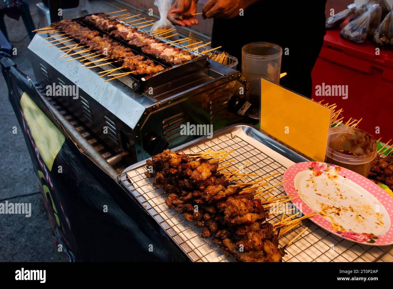 Thai chef cooking roasted or grilled best beef cattle breed marinated ...