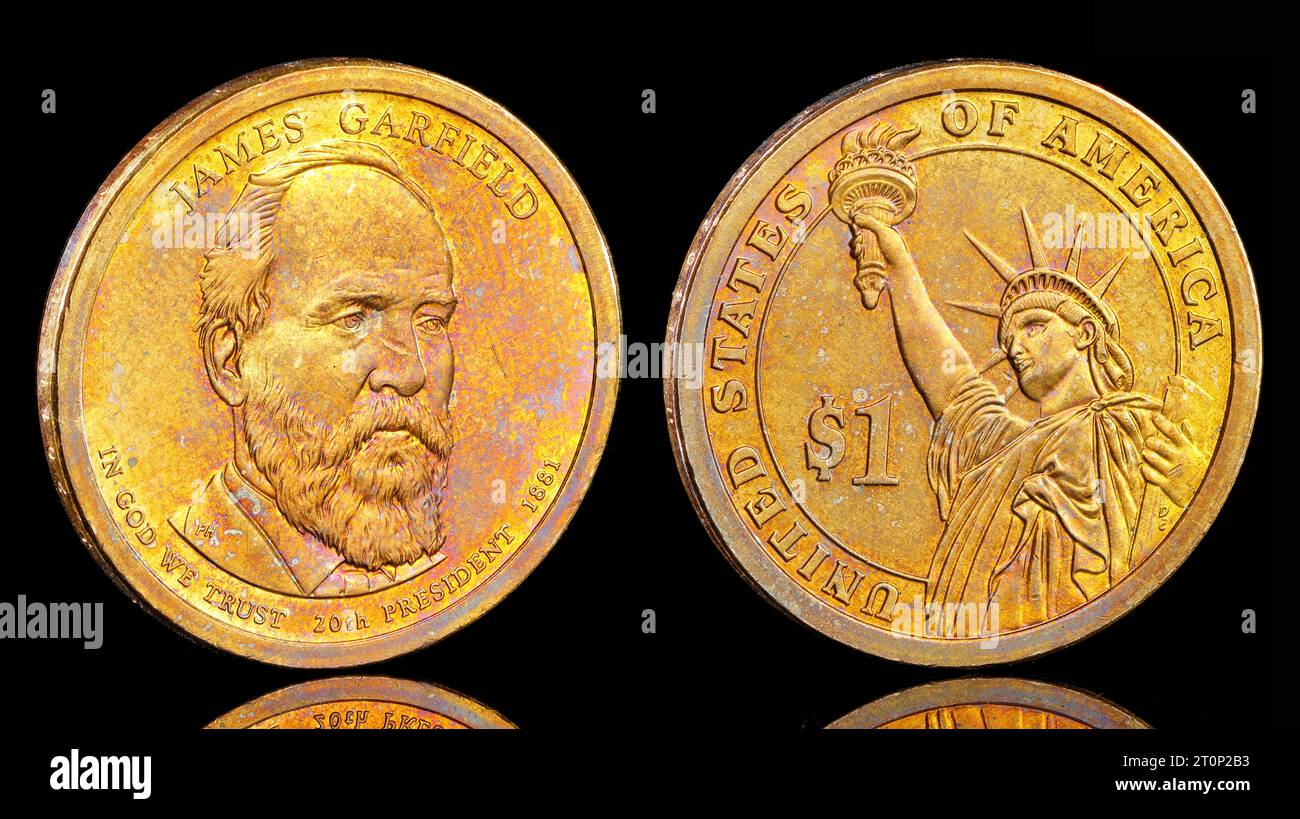 James garfield presidential dollar coin hi-res stock photography and ...