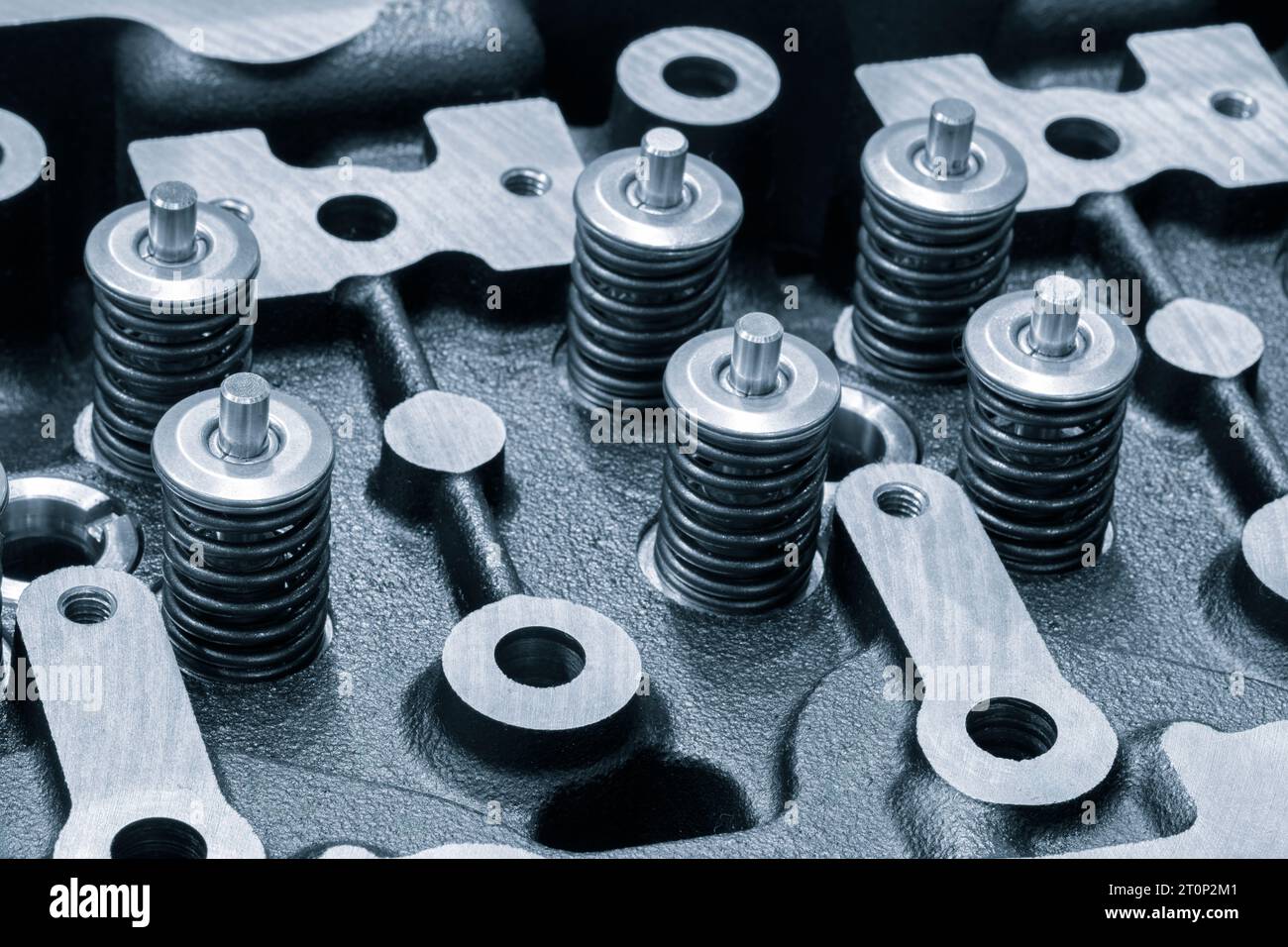 cylinder block of diesel engine repair. Close-up of the cylinder block ...