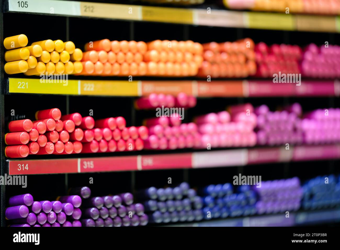 Retail display shelf of colorful marker pens Stock Photo - Alamy