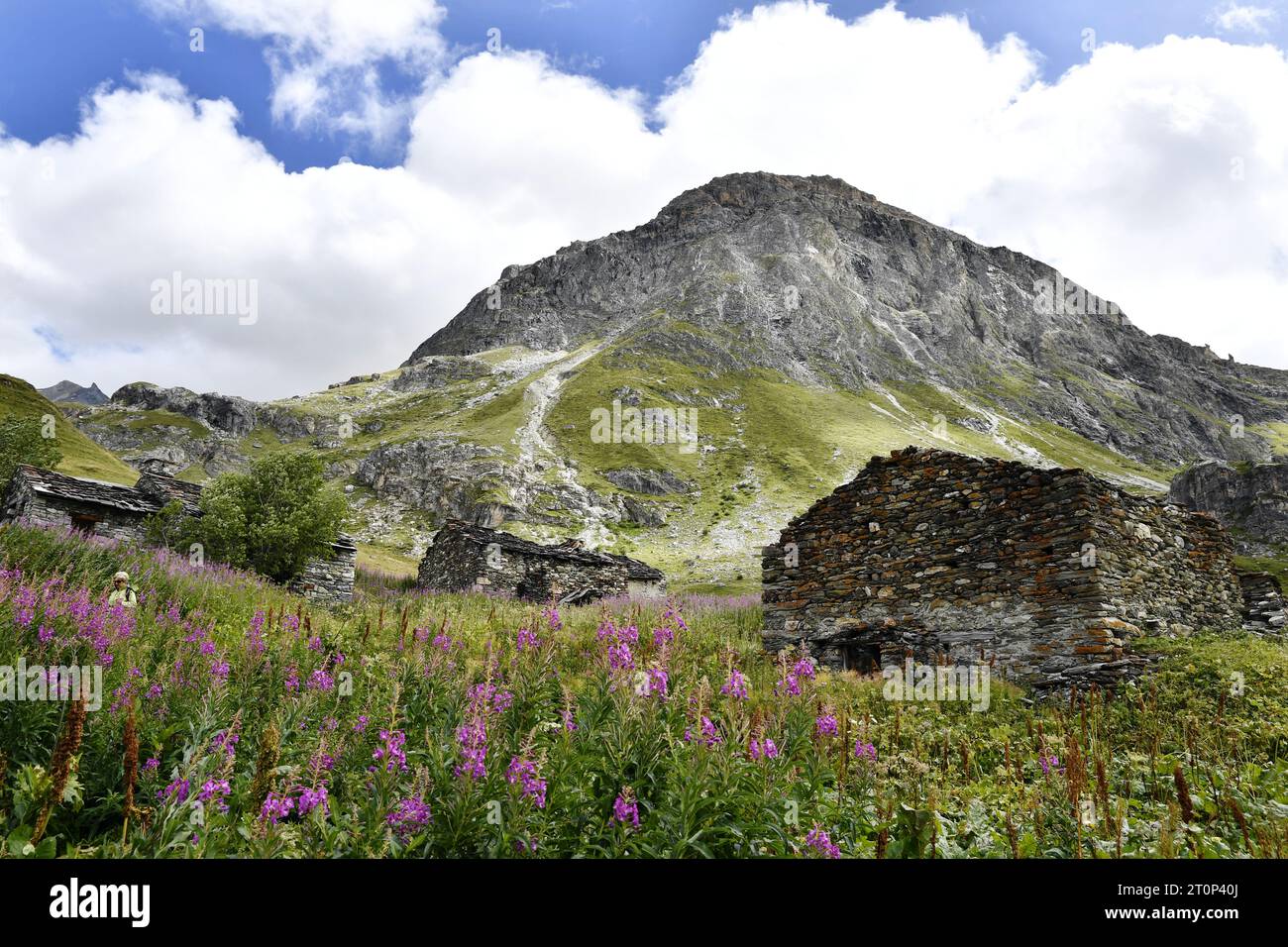 Ghost village - Hameau du Manchet - Val d'Isère - France Stock Photo ...