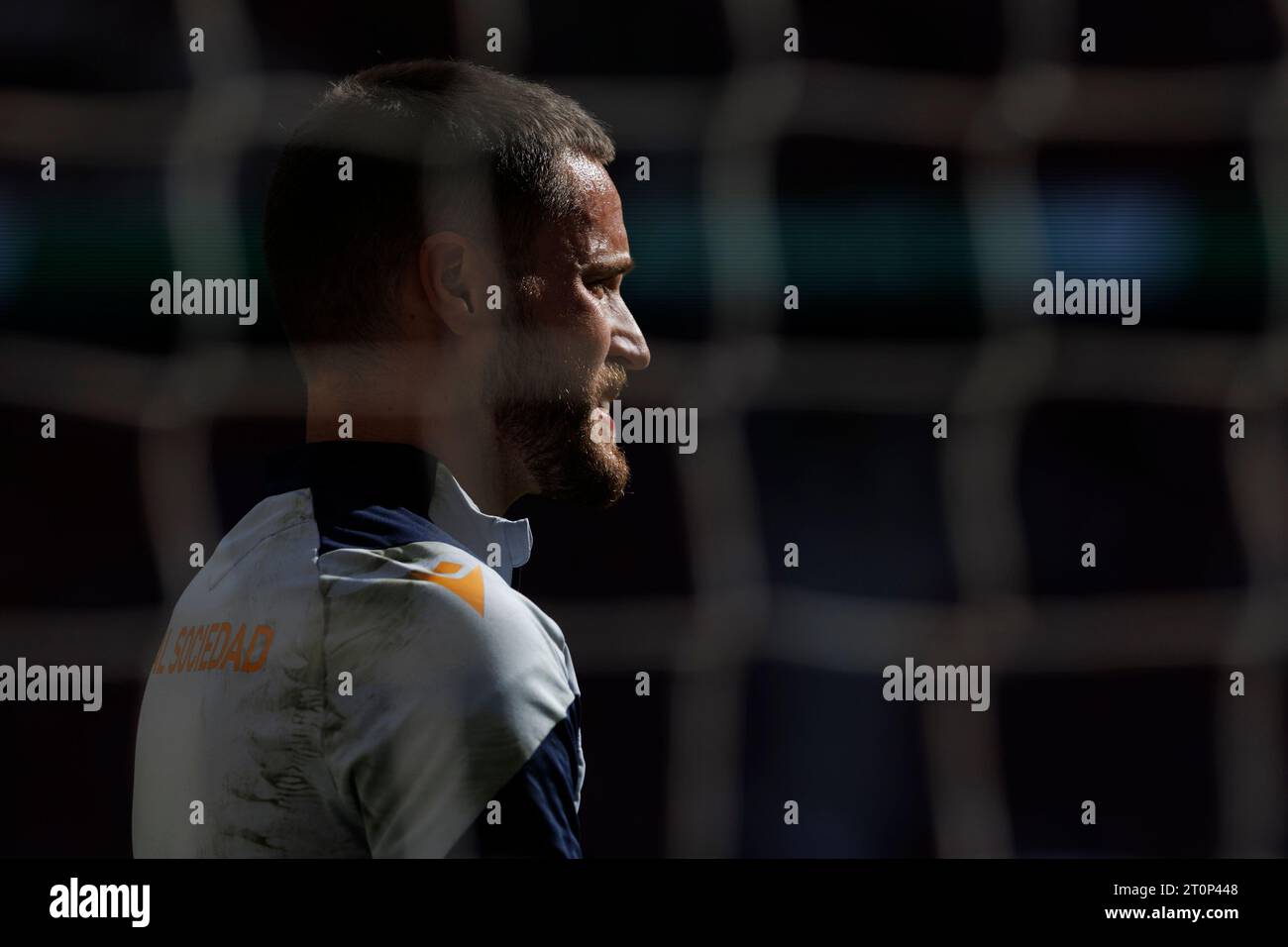 MADRID, SPAIN - OCTOBER 8:Alex Remiro of Real Sociedad during the La ...