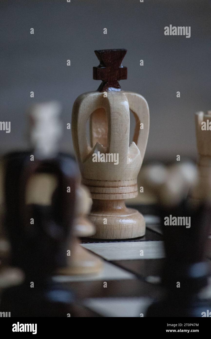 View of a chess board with some figures in focus, some blurred Stock ...