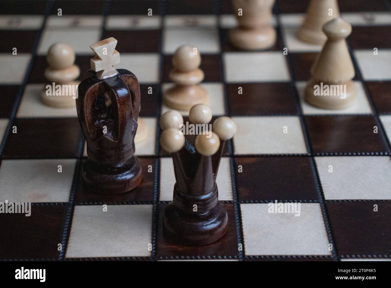 View of a chess board with some figures in focus, some blurred Stock ...