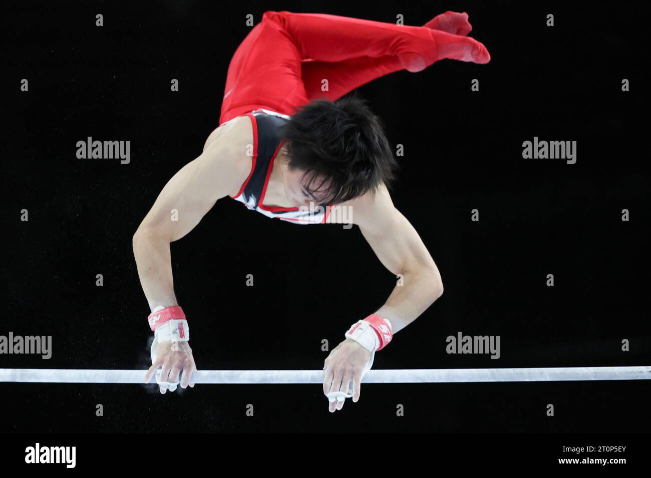 Japan's Kenta Chiba competes on the horizontal bar during the apparatus ...