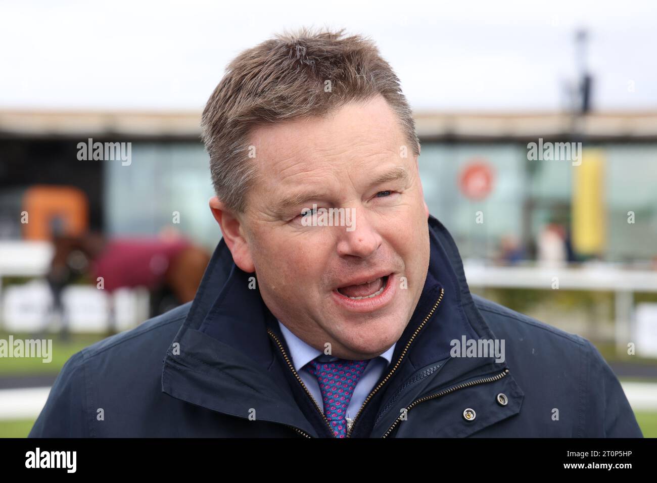 Trainer Paddy Twomey is interviewed after Deepone won the Alan Smurfit ...