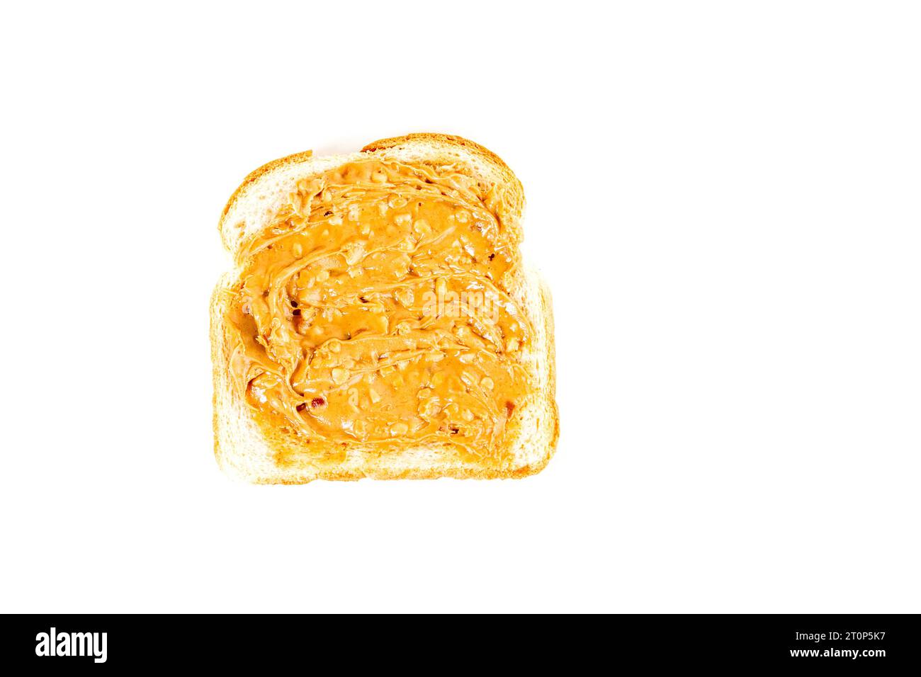 Peanut buttered toasted bread isolated over white Stock Photo - Alamy