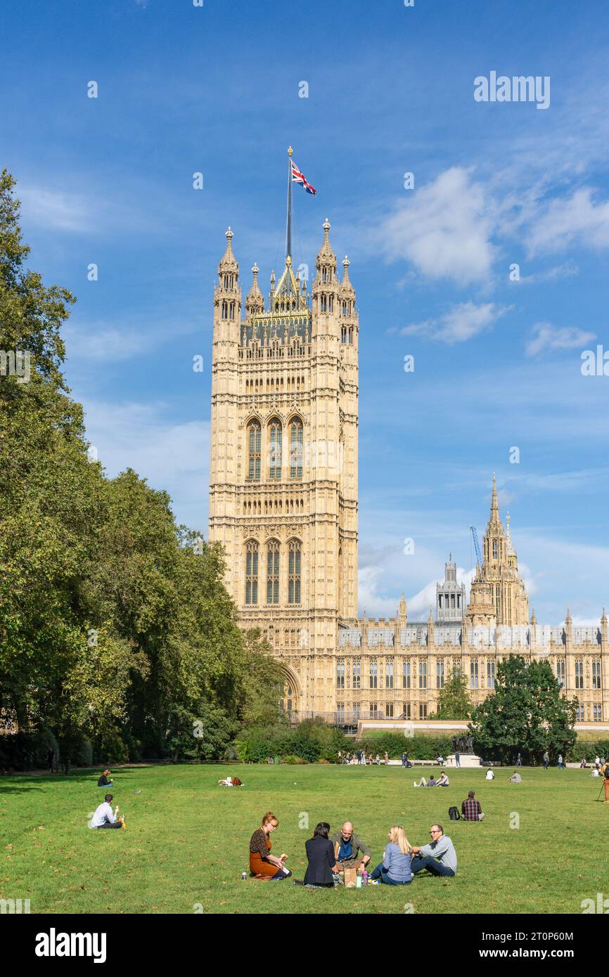 Victoria Tower from Victoria Tower Gardens, Millbank, City of ...