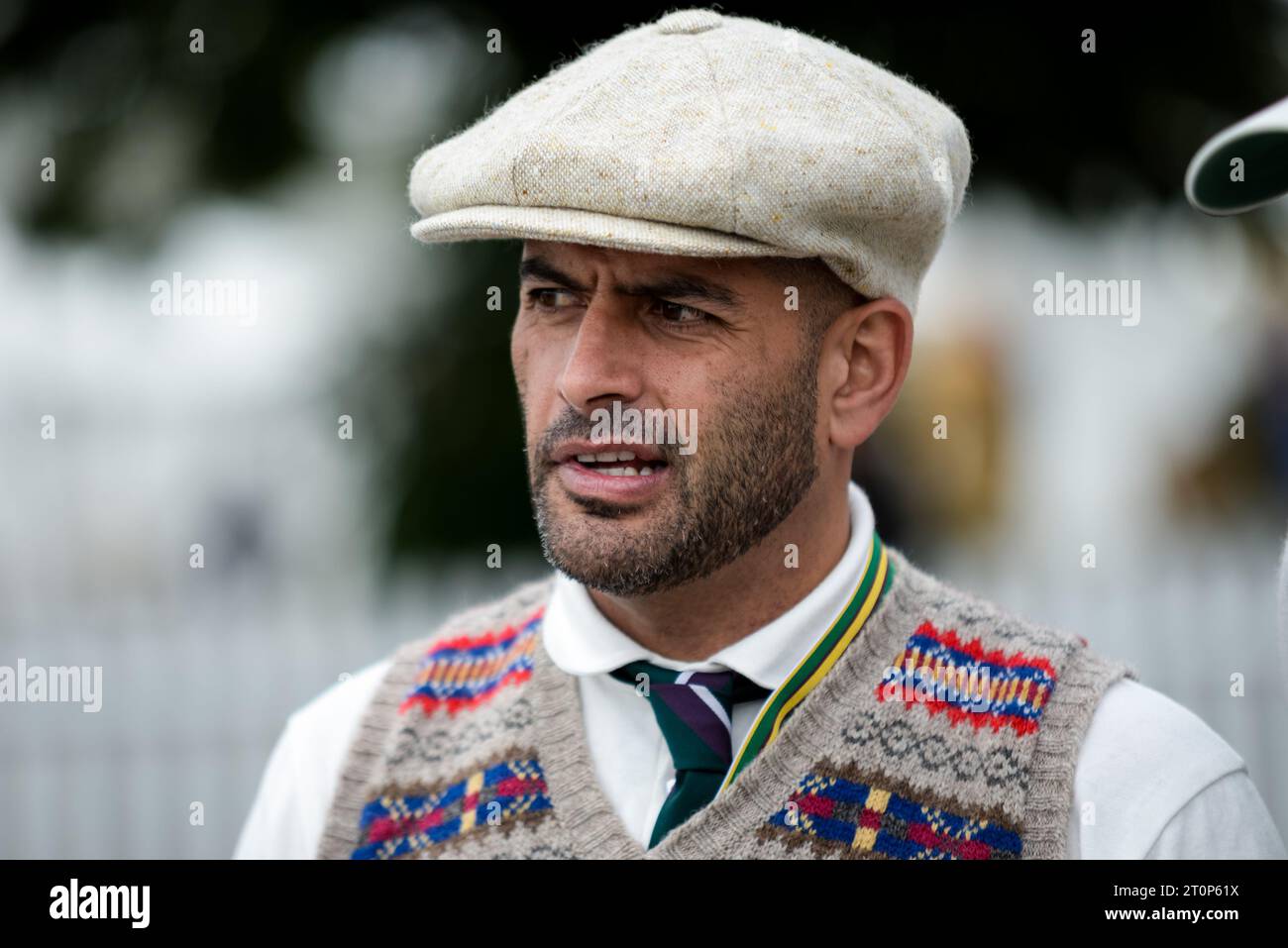 Chris Harris of BBC Top Gear at the Goodwood Revival 2017, wearing ...