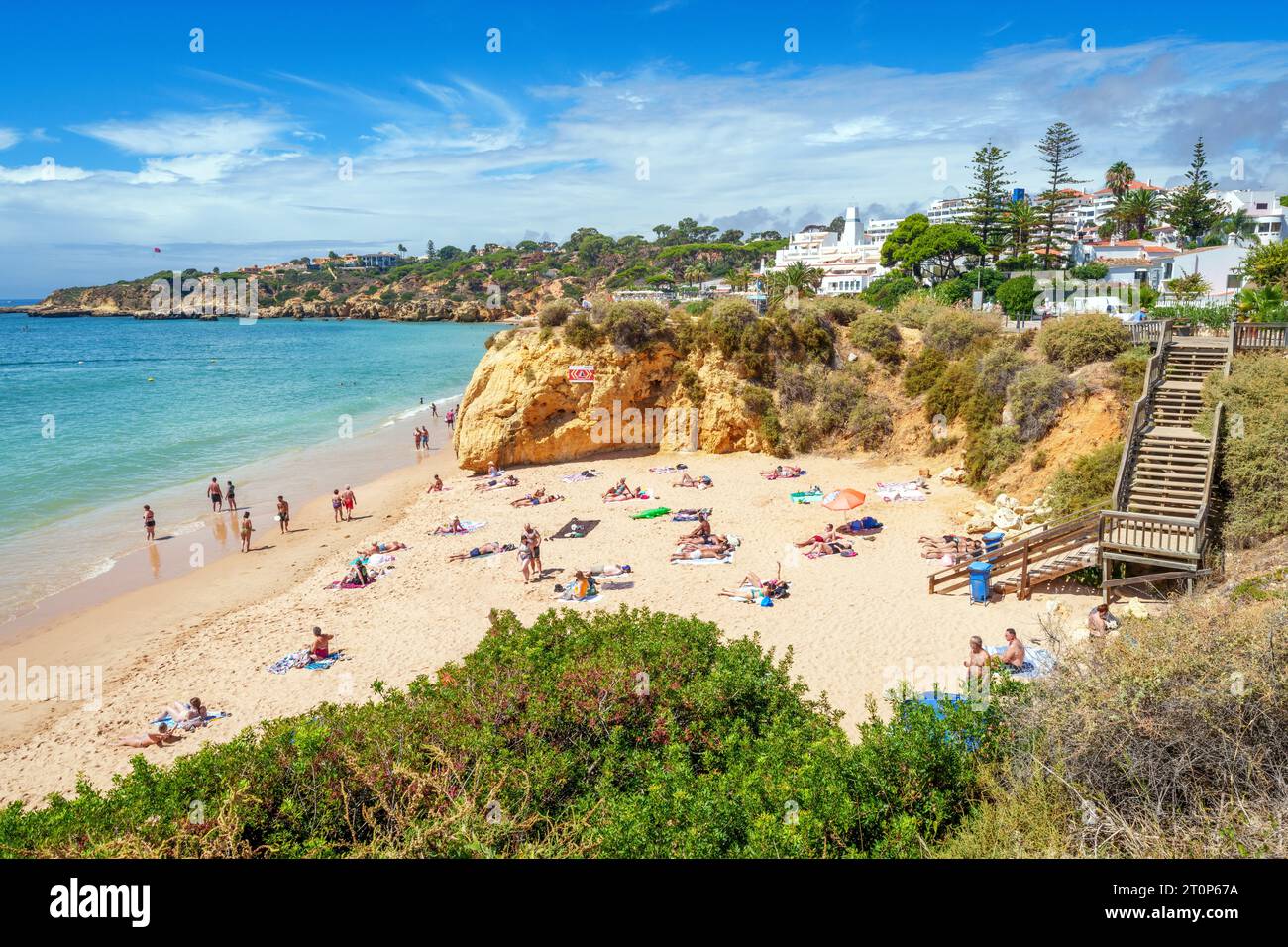 Praia da Oura Albufeira Faro District Algarve, Portugal, Europe Stock ...