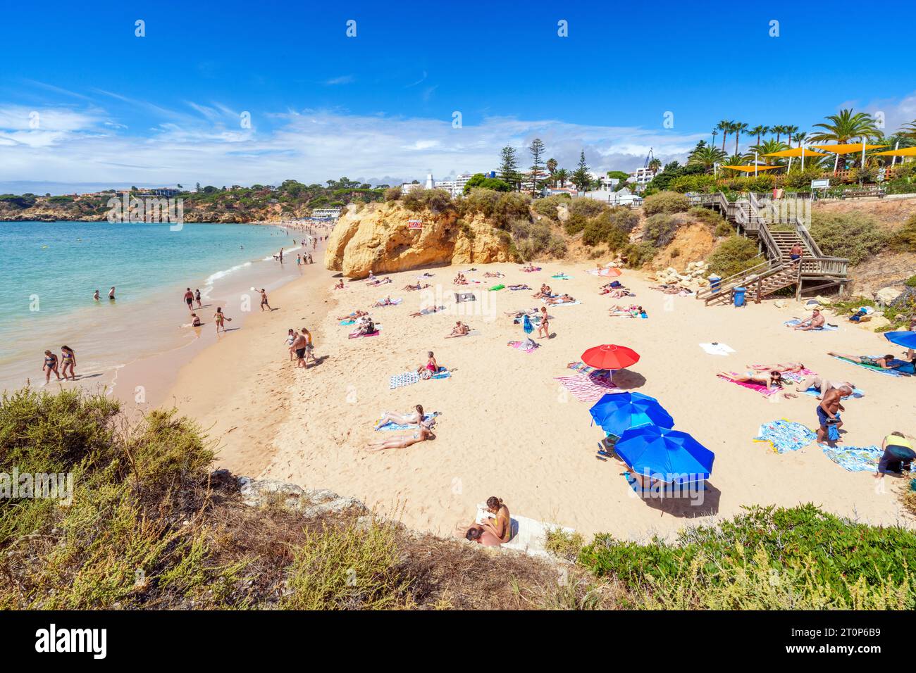 Praia da Oura Albufeira Faro District Algarve, Portugal, Europe Stock ...