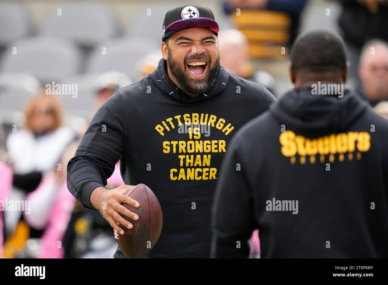 Pittsburgh Steelers defensive tackle Cameron Heyward laughs during ...