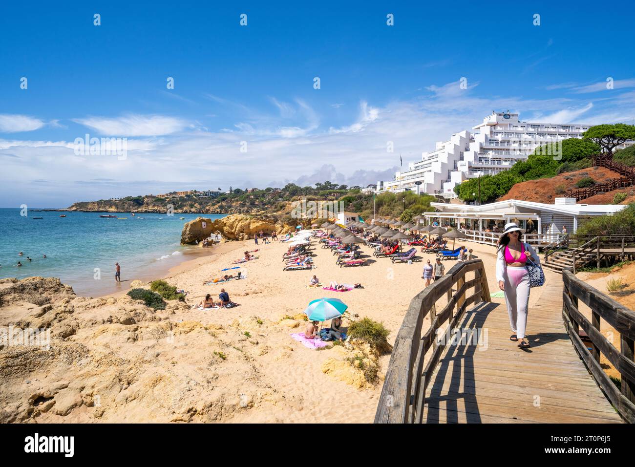 Praia da Oura Albufeira Faro District Algarve, Portugal, Europe Stock ...