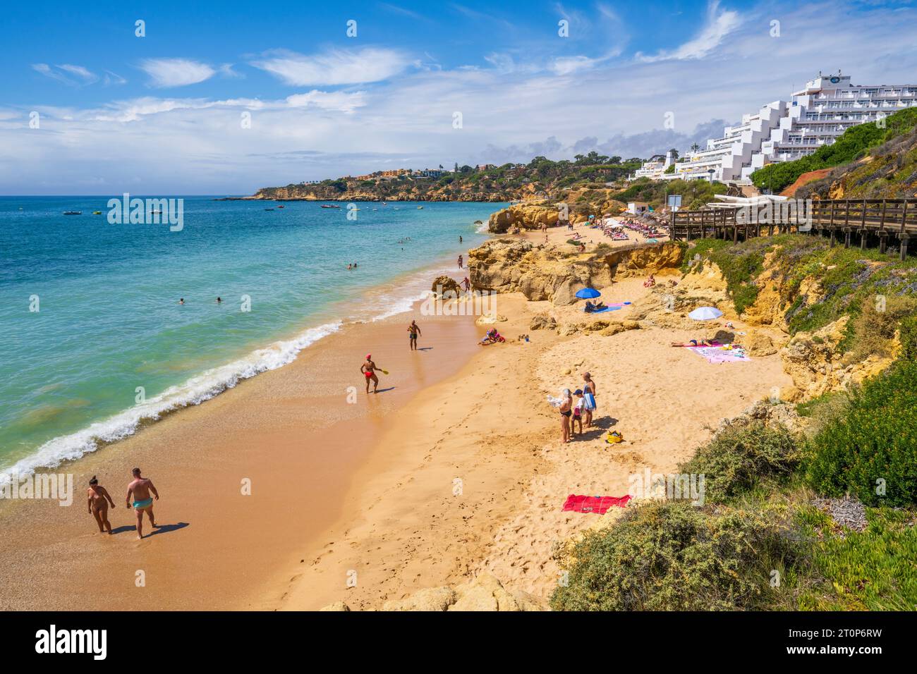Praia da Oura Albufeira Faro District Algarve, Portugal, Europe Stock ...