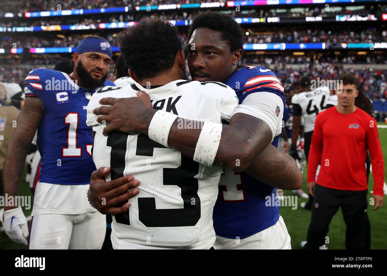 Buffalo Bills Stefon Diggs (right) and Jacksonville Jaguars Christian ...