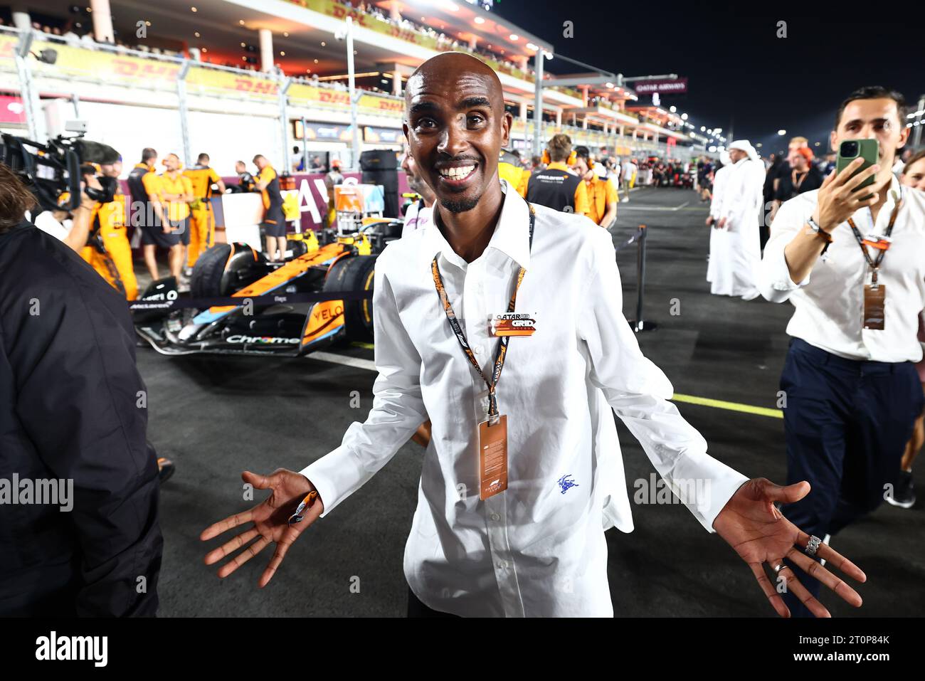 Doha, Qatar. 08th Oct, 2023. Mo Farah (GBR) Retired Athlete on the grid ...