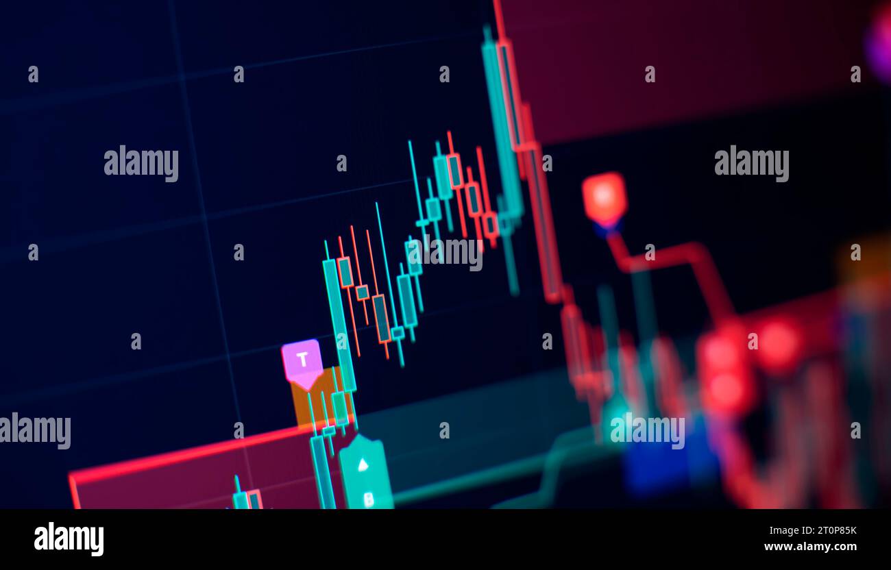 Economic graph with diagrams on the stock market, for business and ...