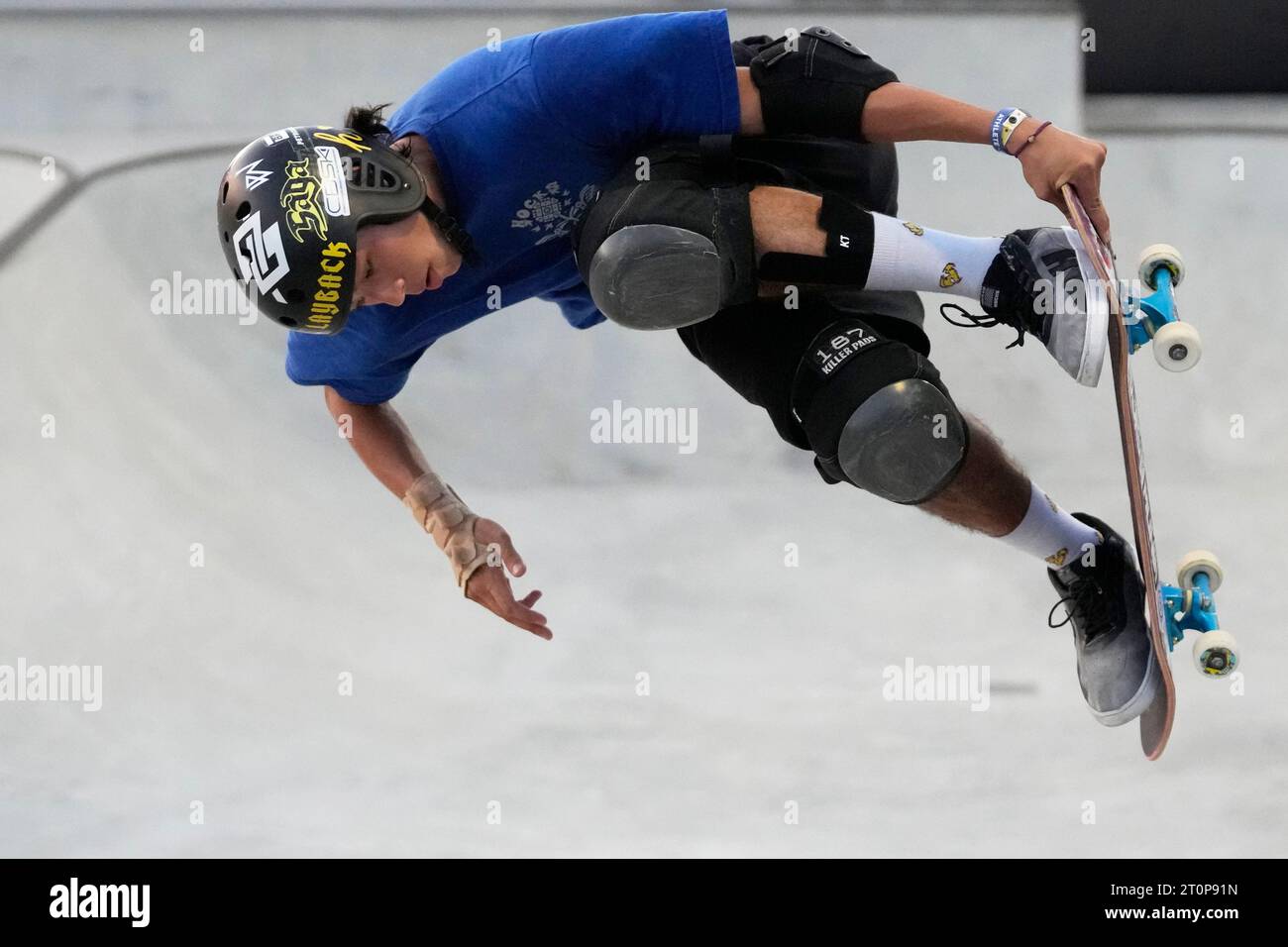 Augusto Akio of Brazil competes in the Men's finals of the Skateboard ...