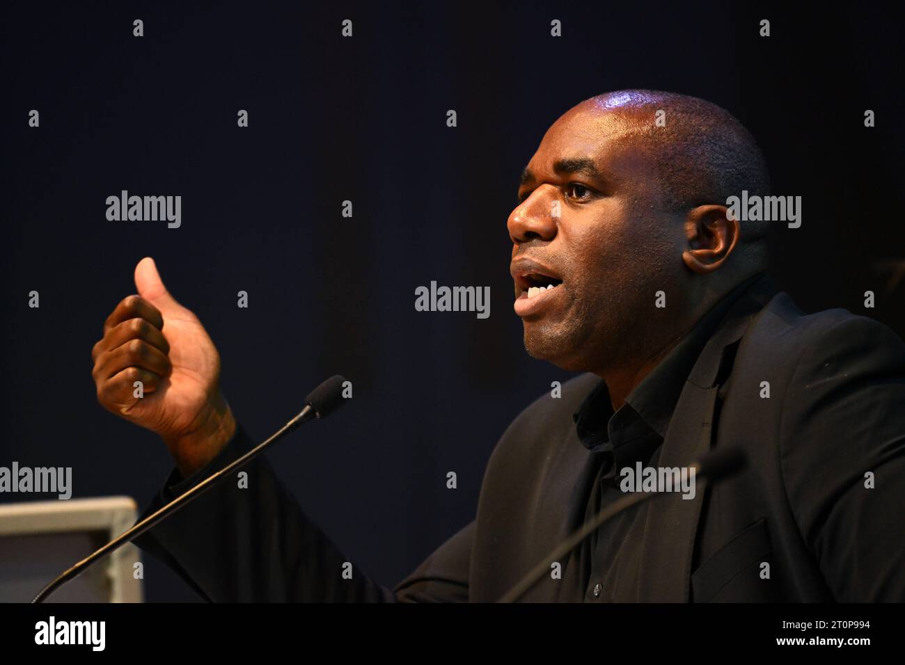 London, UK. 8 October 2023. David Lammy MP speaking at a ‘Future of ...