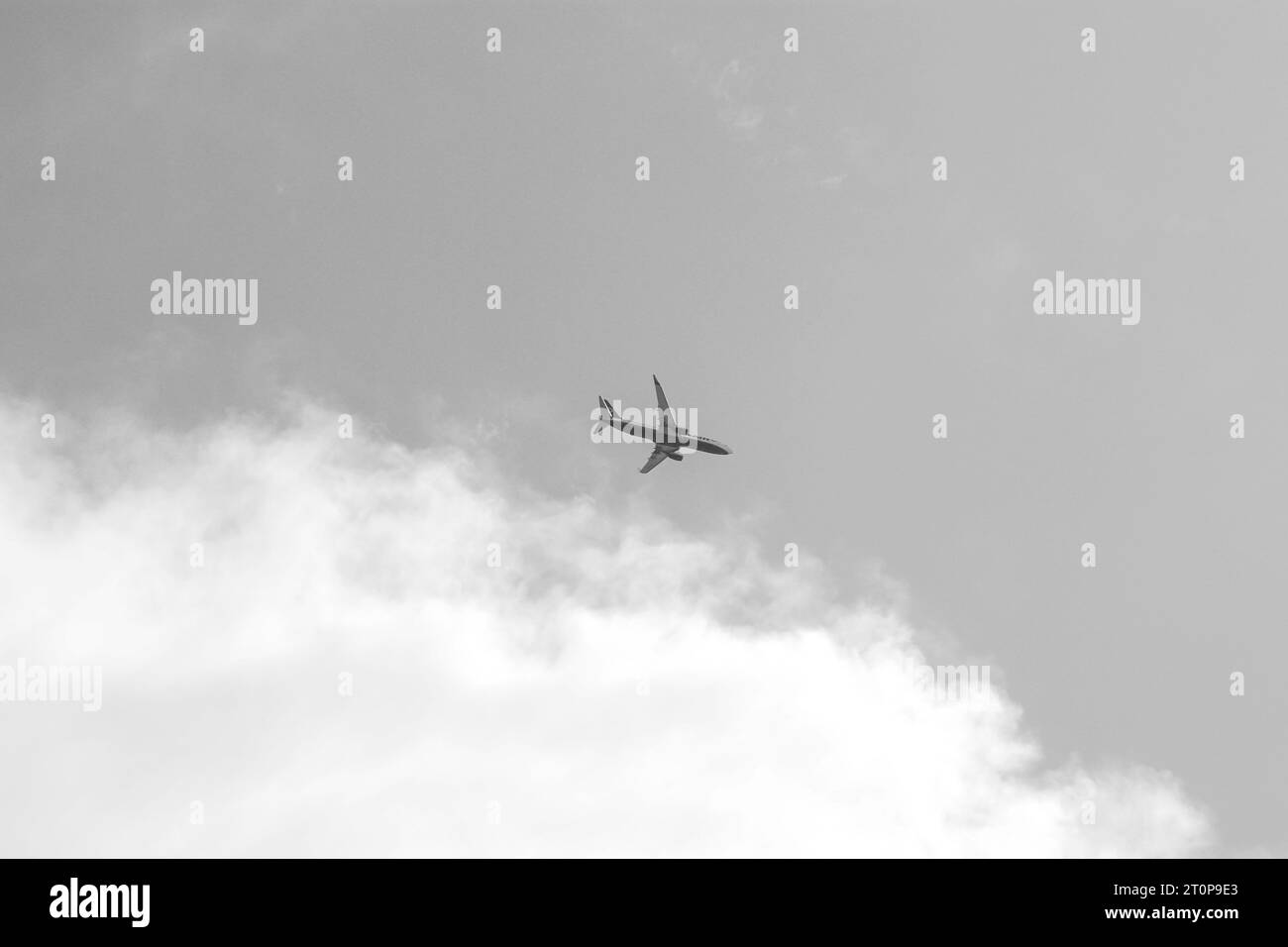 Underneath a Ryanair plane jet, an Irish ultra low-cost carrier flying ...