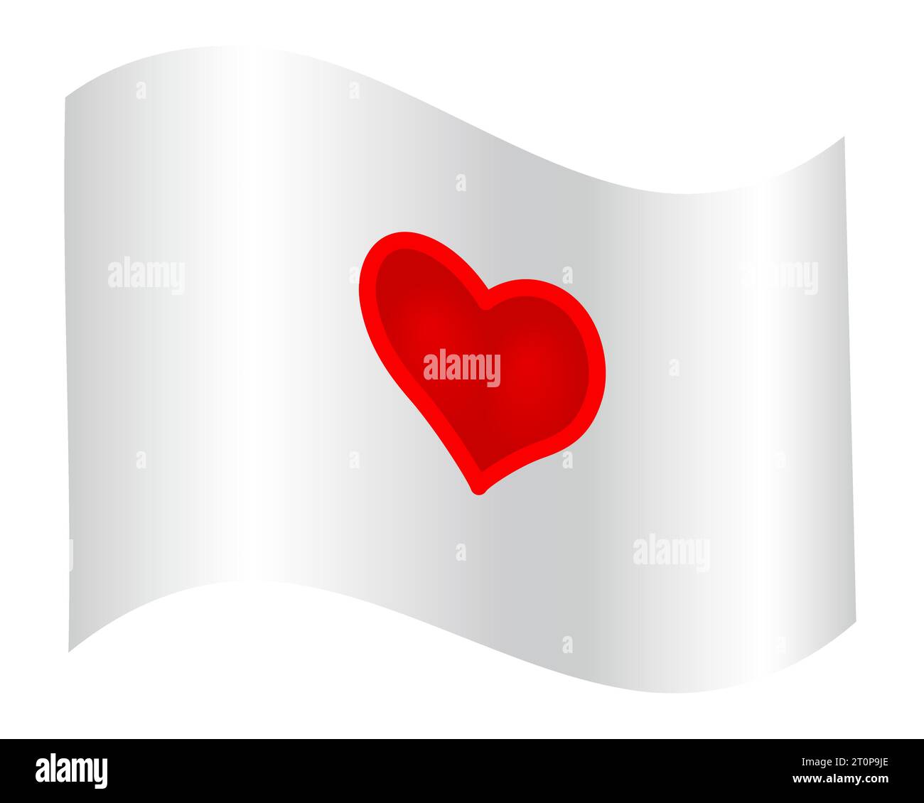 White flag heart symbol waving Cut Out Stock Images & Pictures - Alamy