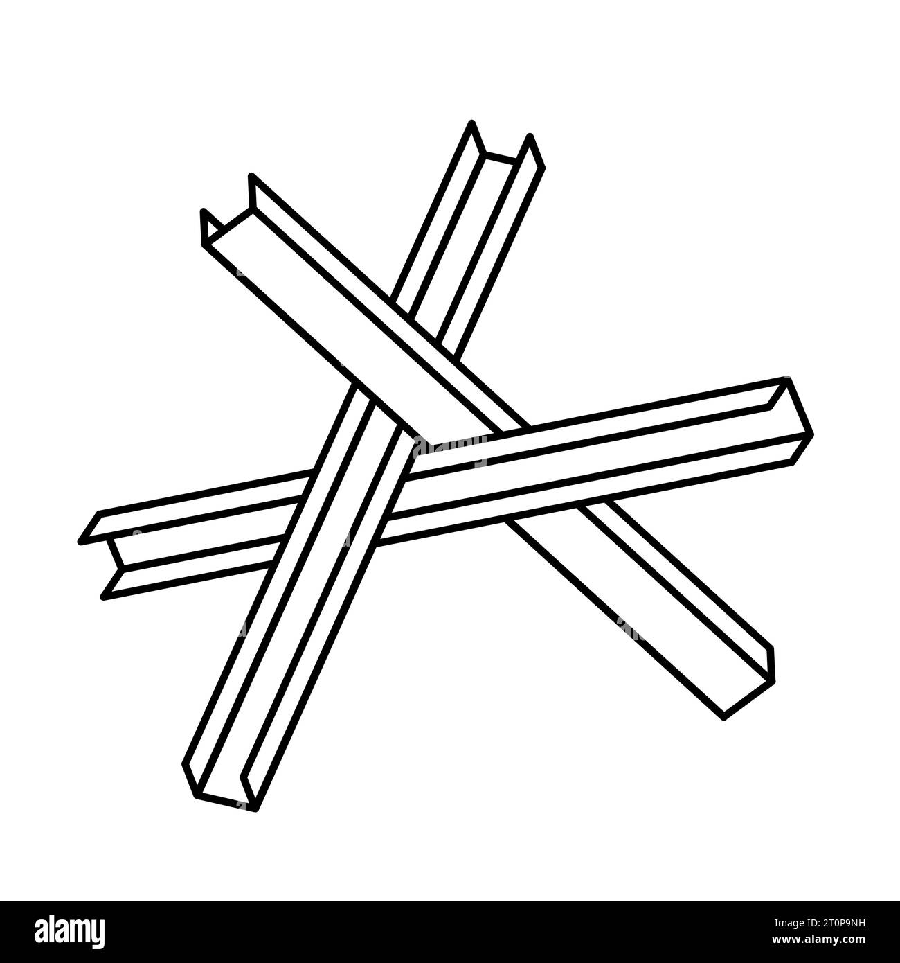Illustration of a static anti-tank obstacle defense named czech ...