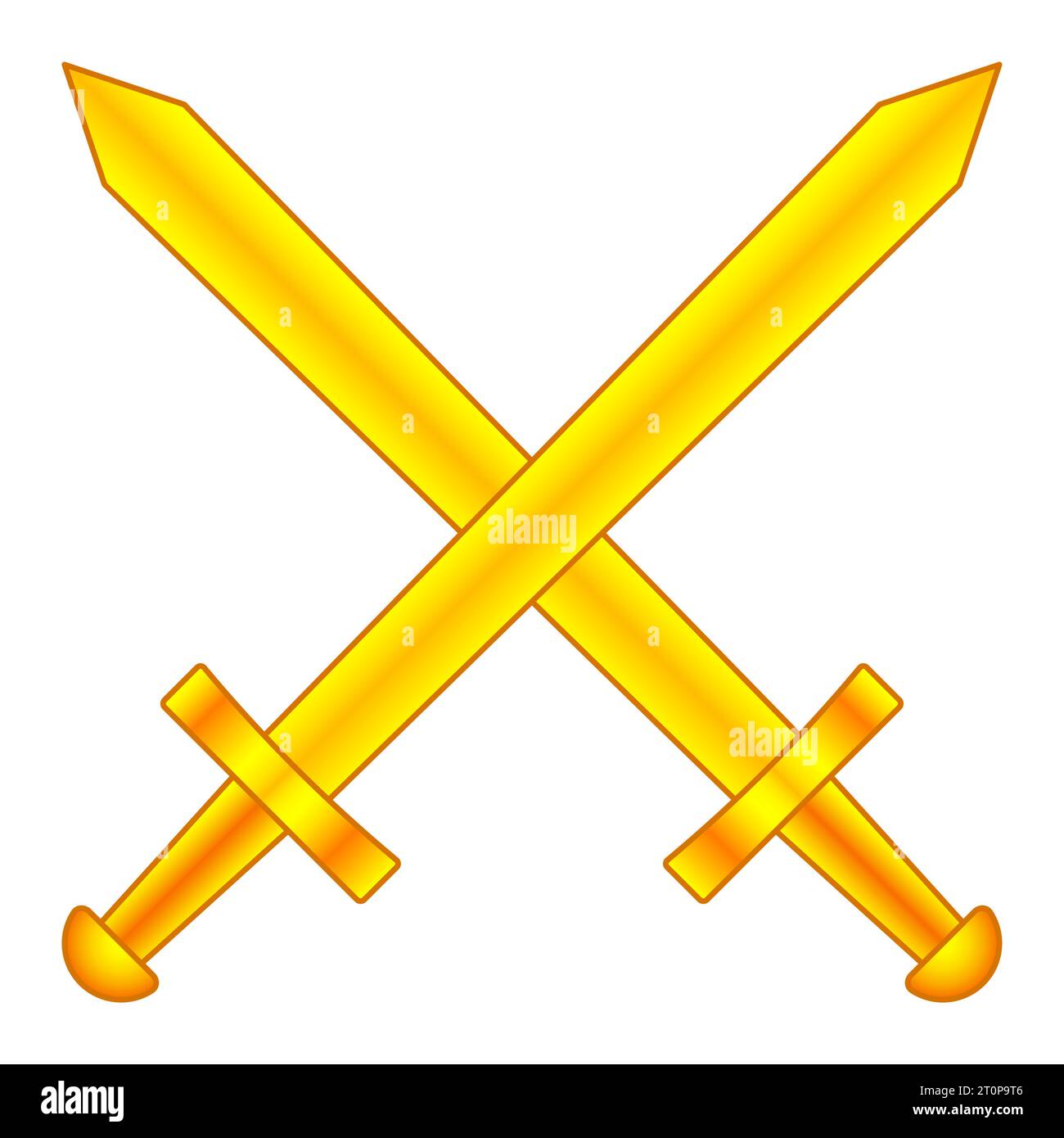 Illustration of the crossed gold swords Stock Vector Image & Art - Alamy