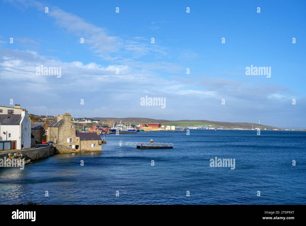 The harbour and seafront in Lerwick, Mainland, Shetland, Scotland, UK ...