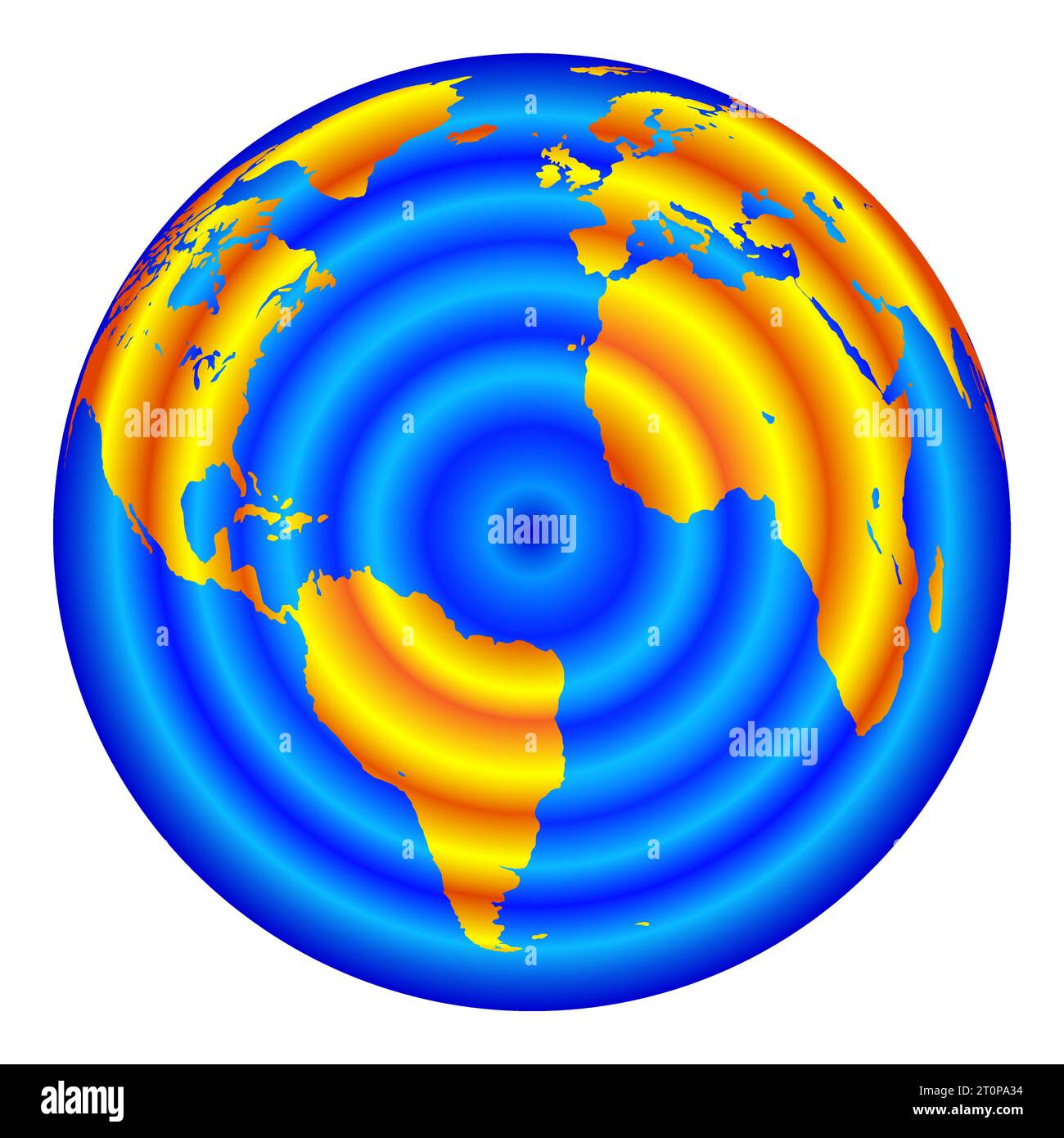Illustration of an abstract flat and wavy Earth globe Stock Vector ...