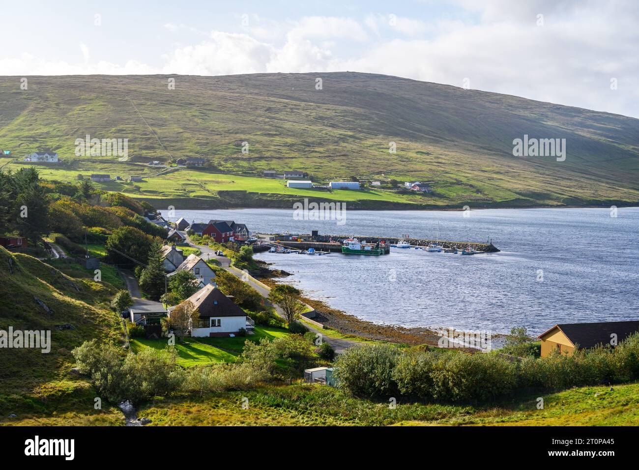 The harbour in Voe, North Mainland, Shetland, Scotland, UK Stock Photo ...